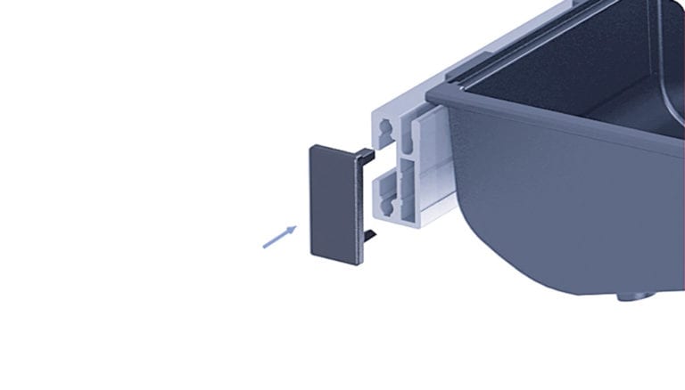 Bin holder profile 8 - 15 x 30 - Aluminum Structural Profiles - A2A Systems