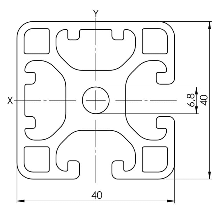 Profile 8 - 40 x 40 2SA - 40 Series - A2A Systems