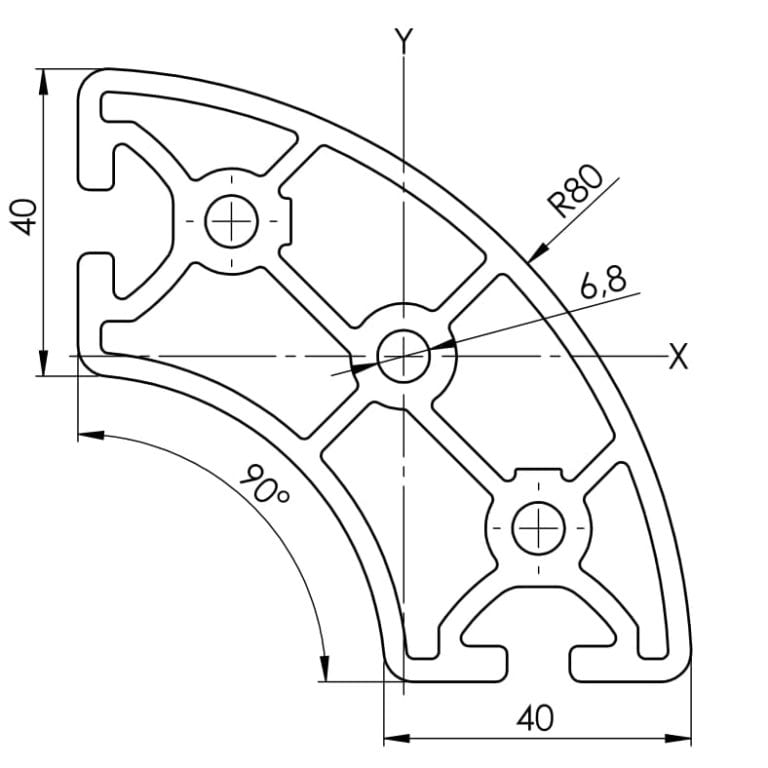 Profile 8 40 X 40 90 Deg 40 Series A2a Systems