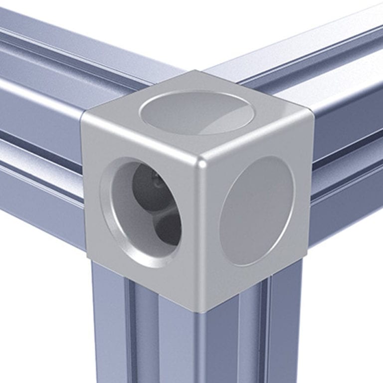 Cube Connector 45 3D with fastening set - 3-way connectors - A2A Systems