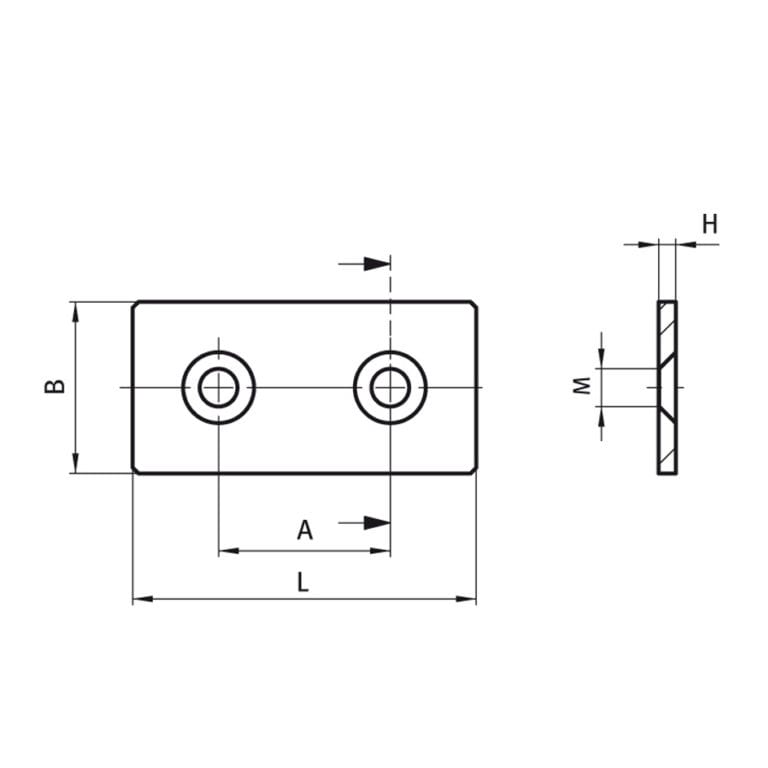 Steel Connection Plate 45x90 Zinc - Connection Plate - A2A Systems