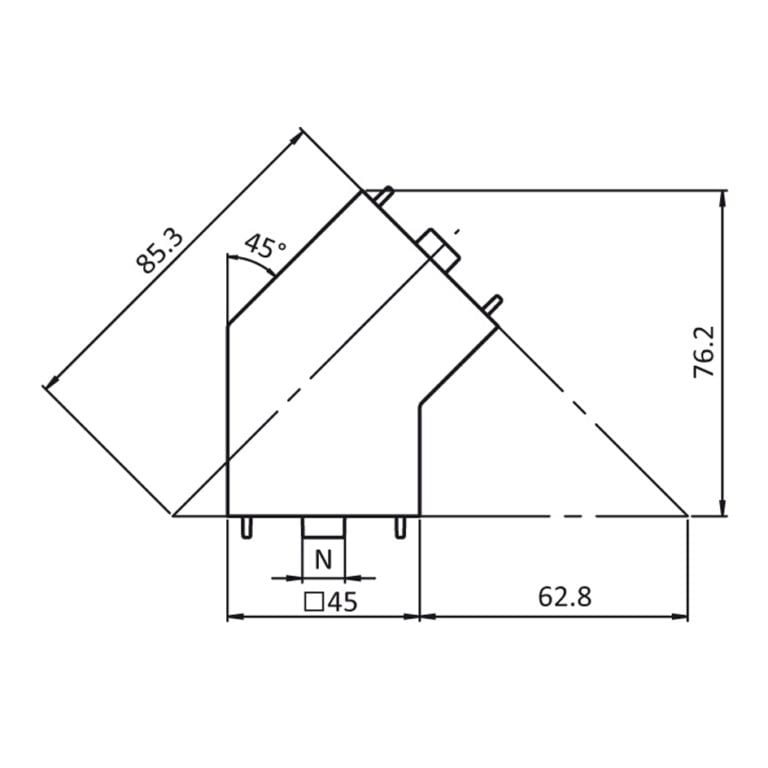 Plain Angle Connector 45 Set, 45 degree - Connection Angle - A2A Systems